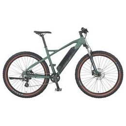 E-Bike Prophete "DICE 1.0" Gr. 48, gr&uuml;n (gr&uuml;n, schwarz), Elektrofahrr&auml;der, 48cm, 27,5 Zoll (69,85cm), Pedelec, Elektrofahrrad f&uuml;r Damen u. Herren, MTB