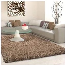 Hochflor-Teppich Ayyildiz Teppiche "Life Shaggy 1500" Gr. 8, braun (mokka), B:300cm H:30mm L:400cm, Kunstfaser, Teppiche, Langflor, uni, gro&szlig;e Farbauswahl, robust, auch als L&auml;ufer und in rund