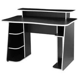 Gamingtisch OTTO HOME "GAME, Computertisch, Schreibtisch, Towerfach, Monitoraufsatz", schwarz (schwarz, schwarz, schwarz), B:120cm H:89cm T:60cm, Tische, Jugendschreibtisch Computertisch, ergonomisch geschwungene Tischplatte, Breite 120 oder 150 cm