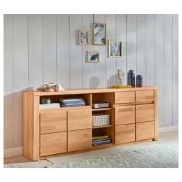 Sideboard OTTO HOME "Burani", beige (kernbuche teilmassiv), B:200cm H:80cm T:35cm, FSC-zertifiziertes teilmassives Holz, Sideboards, Sideboard, grifflose Optik