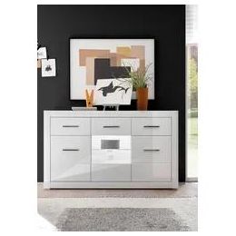 Sideboard Home Affaire, wei&szlig; (wei&szlig; matt, wei&szlig; mdf hochglanz), B:164cm H:97cm T:42cm, FSC-zertifizierter Holzwerkstoff, Sideboards, Sideboard, Breite 164 cm