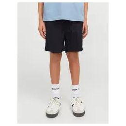 Jack & Jones Jogg-Bermudas JACK & JONES JUNIOR "JPSTJAIDEN JJCAMPAIGN HYBRID BONDI JNR", Jungen, Gr. 128, N-Gr, schwarz, Web, Obermaterial: 80% Baumwolle, 20% Leinen, unifarben, Hosen