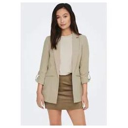 Kurzblazer Only "ONLKAYLE-ORLEEN 3/4 BLAZER TLR NOOS", Damen, Gr. 36S, braun (oxford tan), Web, Obermaterial: 92% Polyester, 8% Elasthan, unifarben, regular fit normal, Blazer Kurzblazer, Materialmix, regular fit