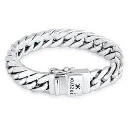 Armband Kuzzoi "Herren Panzerarmband Kastenverschluss 925er Silber" Gr. 21, silber, Armb&auml;nder, Herren, 21cm, ohne Stein, Silber 925 (Sterlingsilber), Armband