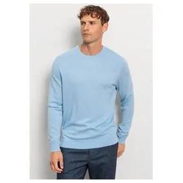 Rundhalspullover OLYMP "OLYMP Strick Casual", Herren, Gr. XL, blau (hellblau), Strick, Obermaterial: 100% Schurwolle, regular fit, Rundhals, Pullover Rundhalspullover