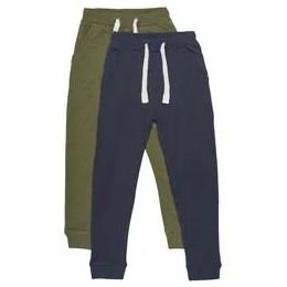 Jogginghose Minymo "Jogginghose MIBasic", M&auml;dchen, Gr. 152, N-Gr, gr&uuml;n (schwarz olive), Web, Obermaterial: 100% Baumwolle CO., unifarben, regular fit, Hosen Jogginghose