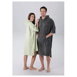 Badeponcho Kangaroos "Summer, ideal f&uuml;r Sauna, Spa & im Urlaub, Damen & Herren" Gr. S, grau (anthrazit), S/M, Baumwolle, Hausm&auml;ntel, Surfponcho, mit Bauchtasche, 100% Baumwolle, Frottee