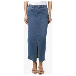 Jeansrock Noisy may "NMKATH NW SLIT MIDI SKIRT VI477MB NOOS", Damen, Gr. L (40), blau (medium blau denim), Denim/Jeans, Obermaterial: 99% Baumwolle, 1% Elasthan, unifarben, wadenlang, R&ouml;cke Jeansrock