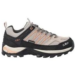 Wanderschuh CMP "RIGEL LOW WMN TREKKING SHOE WP", Damen, Gr. 38, sabbia, salmone, Leder, Synthetik, Schuhe Wanderschuh, wasserdicht