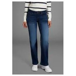 Comfort-fit-Jeans Kangaroos, Damen, Gr. 34, N-Gr, blau (dunkelblau us), Denim/Jeans, Obermaterial: 79% Baumwolle, 19% Polyester, 2% Elasthan, Basic, comfort fit lang, Jeans