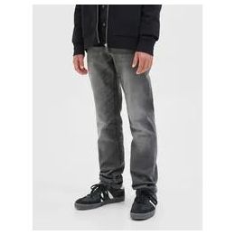Jack & Jones Slim-fit-Jeans JACK & JONES JUNIOR "JJIGLENN JJORIGINAL SQ 903 NOOS JNR", Jungen, Gr. 140, N-Gr, schwarz (schwarz denim), Denim/Jeans, Obermaterial: 76% Baumwolle, 22% Polyester, 2% Elasthan, Abriebeffekte, slim fit kn&ouml;chellang, Jeans Slim-fit-Jeans