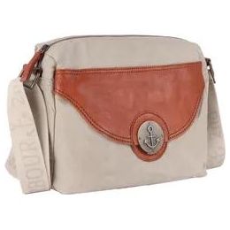 Handtasche Harbour 2nd "Jola", Damen, Gr. B/H/T: 29cm x 21cm x 2cm, khaki, cognac, Canvas, Leder, Taschen Handtasche, Damen Umh&auml;ngetasche, Schultertasch, Kontrastbesatz und Schmuckelement