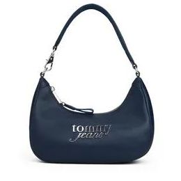 Tommy Hilfiger Schultertasche TOMMY JEANS "TJW BOLD SCRIPT SHOULDER BAG", Damen, Gr. B/H/T: 26,5cm x 20cm x 9,5cm, blau (nachtblau), Lederimitat, Taschen Schultertasche, Damen Umh&auml;ngetasche, Hobobag, mit auff&auml;lligem Logo-Schmuckelement