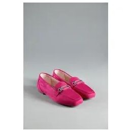 Loafer ANISTON SHOES, Damen, Gr. 36, pink, Textil, Veloursleder, Schuhe Loafer, Slipper, Schlupfschuh, Flat, Schmuckspange - NEUE KOLLEKTION