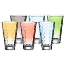 Glas Leonardo "Trinkgl&auml;ser Optic 300 ml 6er Set", bunt, Glas, Trinkgef&auml;&szlig;e, GlaeserSet Trinkglas Wasserglas