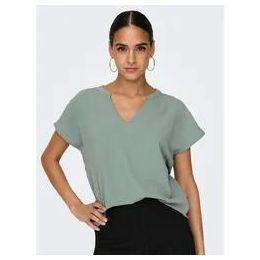 Jacqueline de Yong Shirtbluse JDY "JDYLION S/S TOP WVN NOOS", Damen, Gr. 38 (M), chinois gr&uuml;n, Web, Obermaterial: 100% Polyester, unifarben, regular fit normal, V-Ausschnitt, Blusen