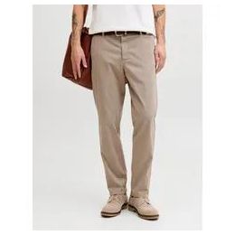 Jack & Jones Chinohose JACK & JONES "JPSTOLLIE VANCE CHINO NOOS", Herren, Gr. 32, L&auml;nge 32, lemon pepper, Web, Obermaterial: 97% Baumwolle, 3% Elasthan, unifarben, Hosen Chinohose
