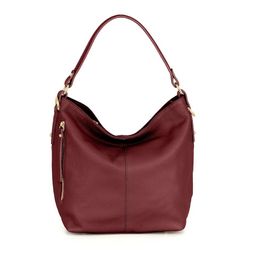 Lucca Baldi Leder-Schultertasche "Carrara" in Bordeaux - (B)36 x (H)28 x (T)12 cm - 77% | Damen-taschen