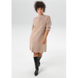 Aniston Strickkleid in Beige - 62% | Gr&ouml;&szlig;e 46 | Damen-kleider
