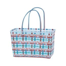 Overbeck and Friends Shopper "Berta" in Hellblau/ Rot - (B)43 x (H)28 x (T)23 cm - 41% | Damen-taschen