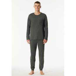 Schiesser Pyjama in Khaki - 49% | Gr&ouml;&szlig;e 58 | Herren-waesche