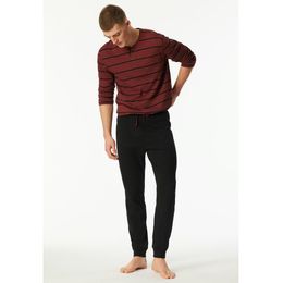 Schiesser Pyjama in Schwarz/ Rot - 53% | Gr&ouml;&szlig;e 58 | Herren-waesche