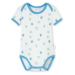 Schiesser Body in Wei&szlig;/ Hellblau - 53% | Gr&ouml;&szlig;e 80 | Baby-bodys