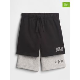 GAP 2er-Set: Sweatshorts in Schwarz/ Grau - 57% | Gr&ouml;&szlig;e 104 | Babyhosen