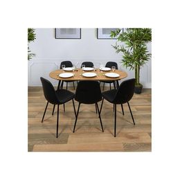 THE HOME DECO FACTORY Esstisch in Natur/ Schwarz - (B)160 x (H)75 x (T)80 cm - 60% | Tische