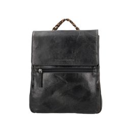 HIDE & STITCHES Leder-Rucksack in Schwarz - (B)23 x (H)26 x (T)9 cm - 57% | Damen-taschen