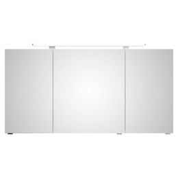 Badezimmerspiegelschrank &raquo;Serie 4010 Badezimmer-Spiegelschrank inkl. LED-Aufsatzleuchte&laquo; Badschrank 140 cm breit, 3 T&uuml;ren, 6 Glas-Einlegeb&ouml;den, inkl 