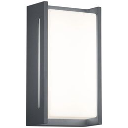 Trio Leuchten LED Au&szlig;en-Wandleuchte &raquo;INDUS&laquo; LED-Board 1 Stk. Warmwei&szlig; Wandleuchte Hauswand IP54 Fassadenbeleuchtung warmwei&szlig; 3000K, 23x12 cm grau