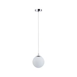 Paulmann Pendelleuchte &raquo;Globe IP44 E27 max. 20W Satin, Chrom dimmbar&laquo; E27 1 Stk. wei&szlig;
