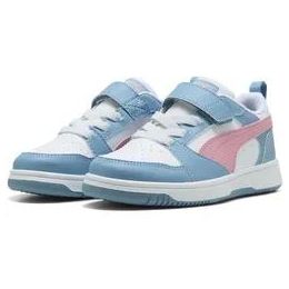 Puma Rebound V6 Lo AC+ Sneaker mit Klettverschluss Kinder 30 - Puma white/poised pink/cool blue 29
