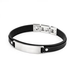 Fynch-Hatton Herren Fynch-Hatton Lederarmband &raquo;Schmuck Geschenk Armband Leather meets Metal&laquo; schwarz