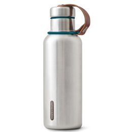 black+blum Isolierflasche &raquo;Insulated Bottle&laquo; Edelstahl, Tragschlaufe aus Kunstleder, 500 ml blau Edelstahl