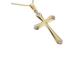 Firetti Damen Kettenanh&auml;nger &raquo;Schmuck Geschenk Gold 333 Halsschmuck Anh&auml;nger f&uuml;r Halskette Kreuz&laquo; () Made in Germany - mit Diamant wei&szlig;