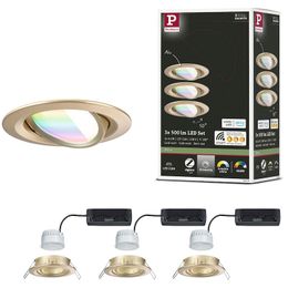 Paulmann LED Einbauleuchte &raquo;LED Einbauleuchte Nova Coin rund 84mm 50&deg;&laquo; LED-Modul 3 Stk. Tageslichtwei&szlig; Memoryfunktion, Farbwechsler, Farbsteuerung, Dimmer, 