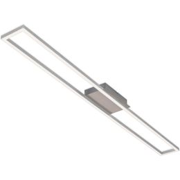 Briloner Leuchten LED Deckenleuchte &raquo;3094012 FRAME&laquo; LED-Board Warmwei&szlig; Deckenlampe, 110x12x5cm, Matt-Nickel, 18W, Wohnzimmer, Schlafzimmer silber