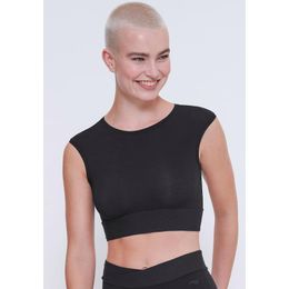 Sloggi Damen Sloggi Crop-Top &raquo;GO Allround&laquo; One Size, geripptes Unterbrustband, atmungsaktiv, super weich schwarz 1