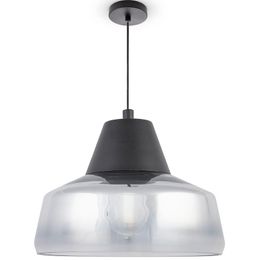 Paco Home Pendelleuchte &raquo;DIARA&laquo; E27 Glas Esszimmer Lampe H&auml;ngeleuchte Modern Vintage Industrial E27 schwarz