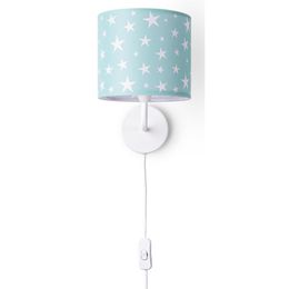 Paco Home Wandleuchte &raquo;Capri 315&laquo; E14 Lampe Kinderzimmer Babyzimmer &acirc;&circ;...18cm Sterne Kabell&auml;nge 3m E14 wei&szlig;