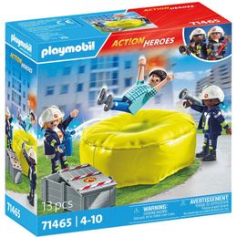 Playmobil Konstruktions-Spielset &raquo;Feuerwehrleute mit Luftkissen (71465), Action Heroes&laquo; Made in Europe bunt Konstruktions-Spielset