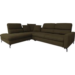 Alina Ecksofa &raquo;Louis&laquo; Breite 286 cm, R&uuml;ckenlehnenverstellung, wahlweise mit Bettfunktion grau Struktur fein TCM (100% Polyester)