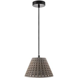Paco Home Pendelleuchte &raquo;GITTA&laquo; E27 H&auml;ngelampe LED, E27 Gitter Lampe Wohnzimmer Esszimmer K&uuml;che Beton grau