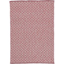 CarpetFine Teppich &raquo;Frida 202&laquo; rechteckig 7 mm H&ouml;he Wendeteppich, 100% recyceltem Material (PET), Flachgewebe, Sisal Optik rot Polyester