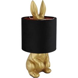 Globo LIGHTING Tischleuchte &raquo;RABBIT&laquo; E27 1 Stk. Tischlampe, Hasen Motiv, Tiermotiv, Dekolampe, Dekoleuchte gold