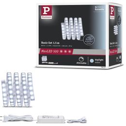 Paulmann LED-Streifen &raquo;MaxLED 500 Basisset 1,5m Tageslichtwei&szlig; IP44 8,5W 825lm beschichtet&laquo; 1 Stk.-flammig silber