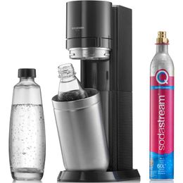 SodaStream Wassersprudler &raquo;DUO&laquo; CO2-Zylinder, 1L Glasflasche, 1L sp&uuml;lmaschinenfeste Kunststoff-Flasche schwarz Kunststoff, geb&uuml;rsteter Edelstahl