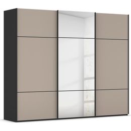 Rauch Schwebet&uuml;renschrank &raquo;Kleiderschrank Schrank Garderobe Schlafzimmerschrank SCALE-TRIO&laquo; edle dreigeteilte Front mit 2 Zierleisten Spiegel/Glas 